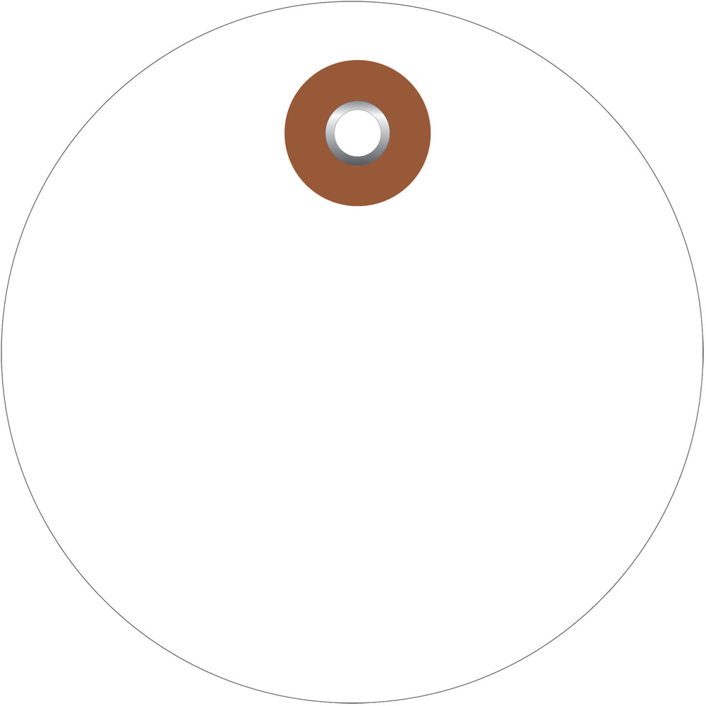 3" White Plastic Circle Tags - PackagingSupplies.com