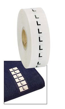 L Wrap-Around Clothing Size Labels 500/Roll